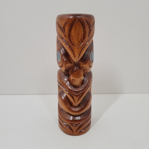 Accents | Vintage Maori Carved Wood Tiki Teko Tribal Totem Carving Made ...